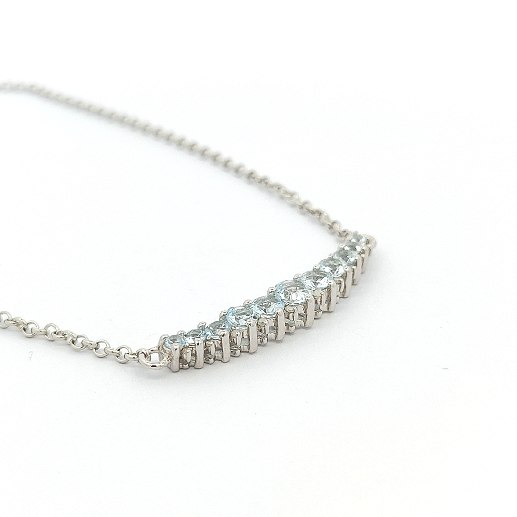 Aquamarine and Diamond Necklace - Celestine | boothandbooth